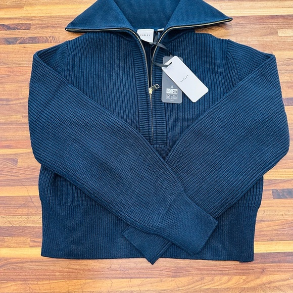 Varley | Sweaters | Nwt Varley Maura Halfzip Rib Knit Pullover In Navy ...